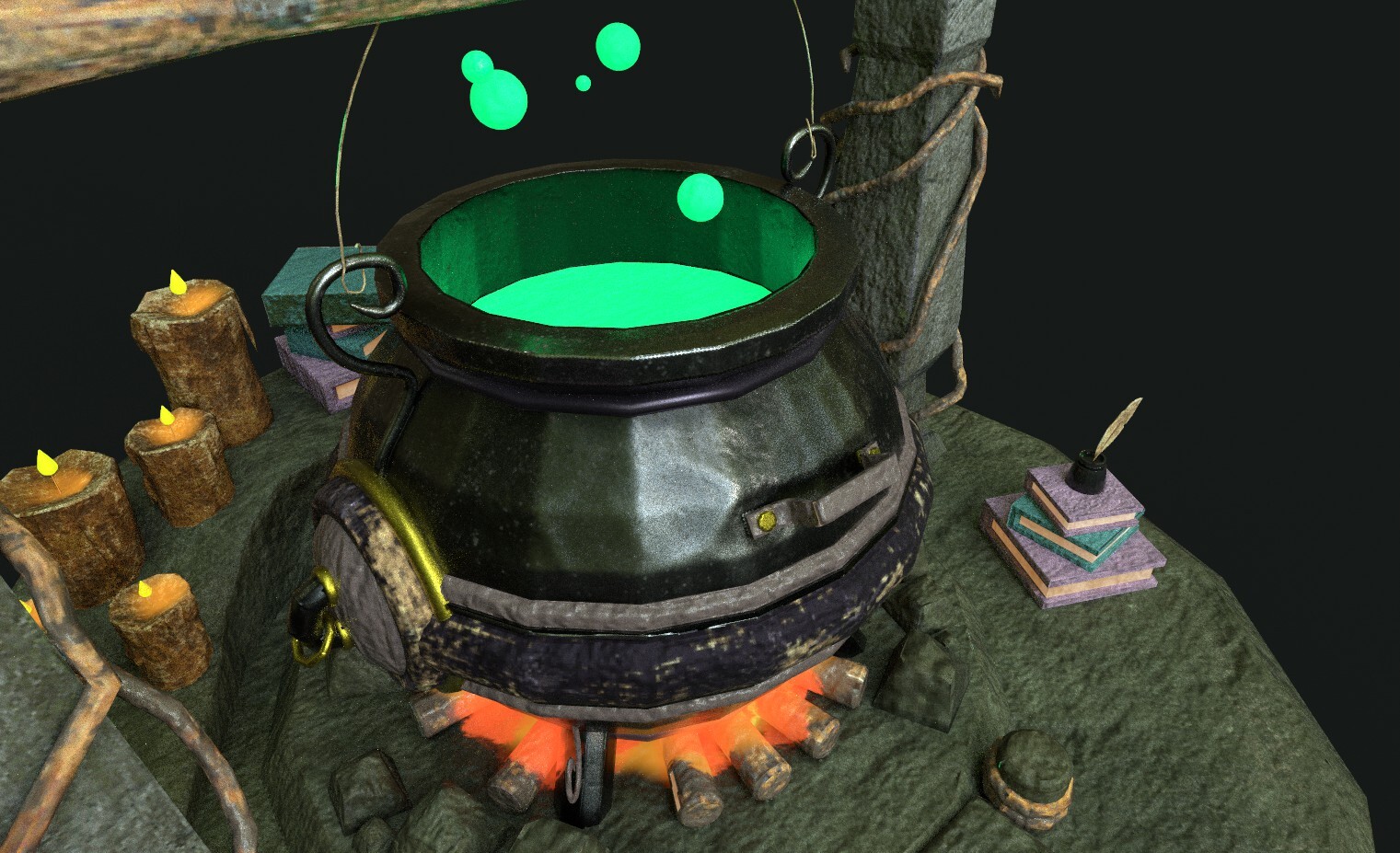 ArtStation - Witch cauldron 3d for final work of the semester