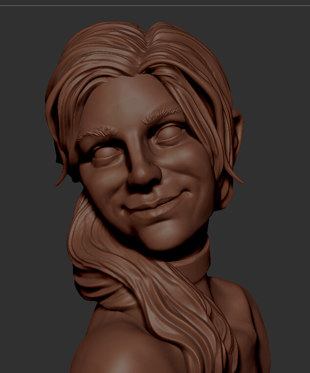 ArtStation - Girl Looking Over Shoulder bust