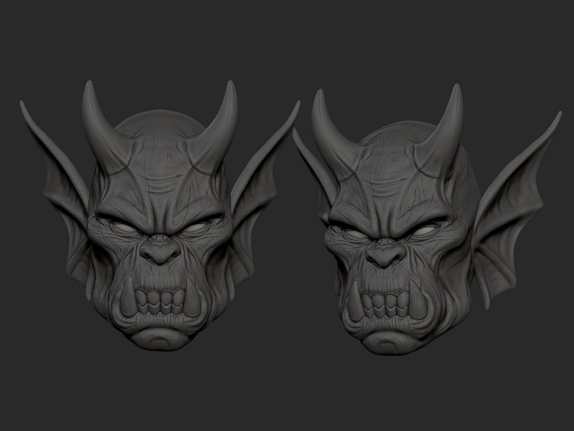 ArtStation - Demon Head sculpt for 3d printing
