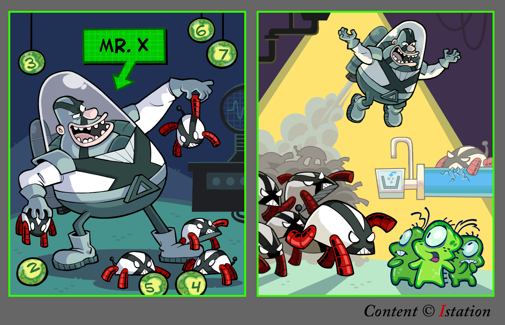 ArtStation - Mr. X Germ Game Intro Cards (Istation)