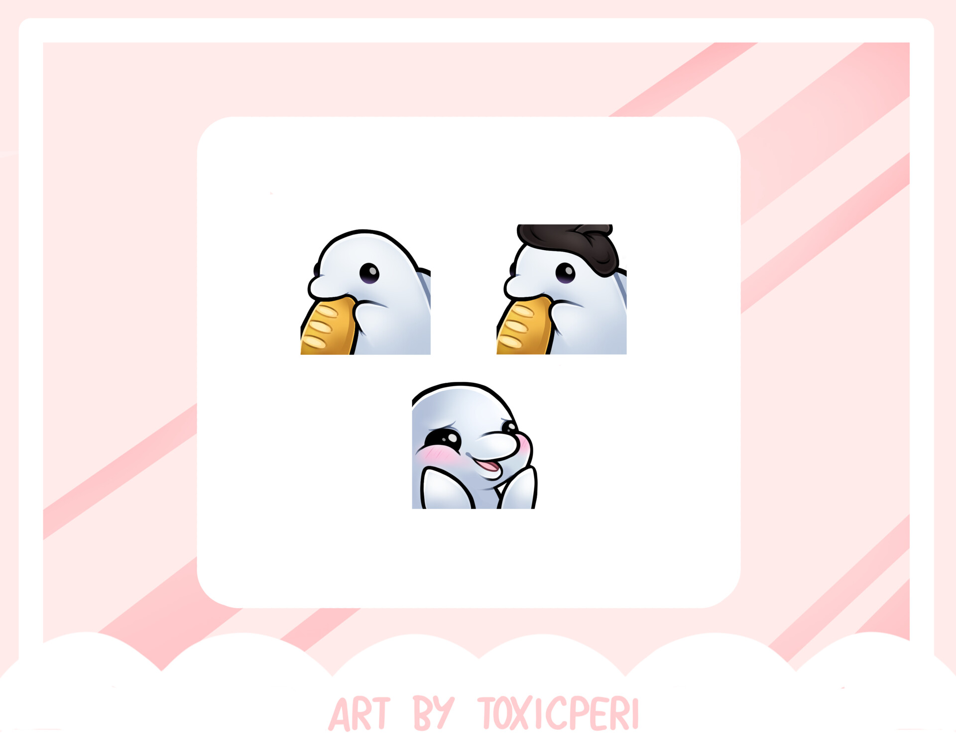 ArtStation - dolphin baguette twitch emote