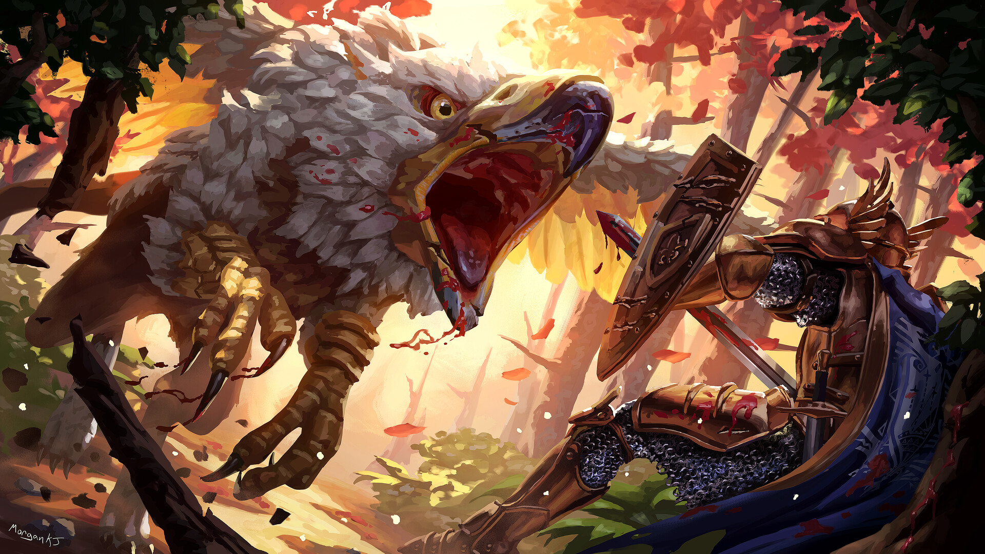 ArtStation - Griffin vs Knight