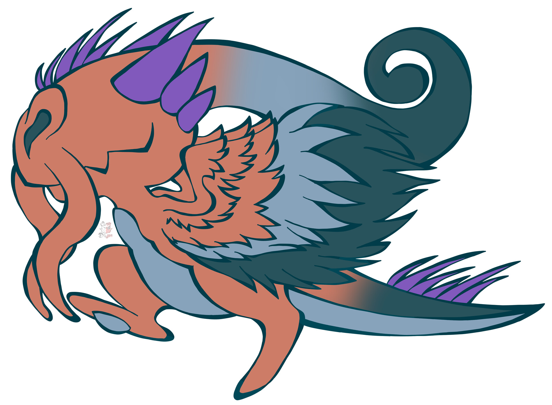 ArtStation - Eyeless Alien Dragon Coloring Page Free2Use