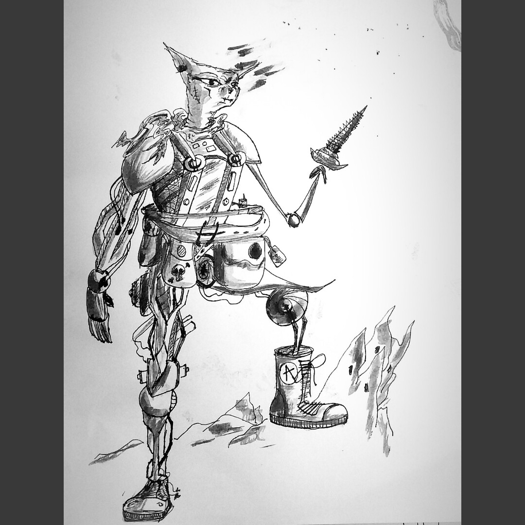 ArtStation - Original Character Design - Cyborg Kitty.