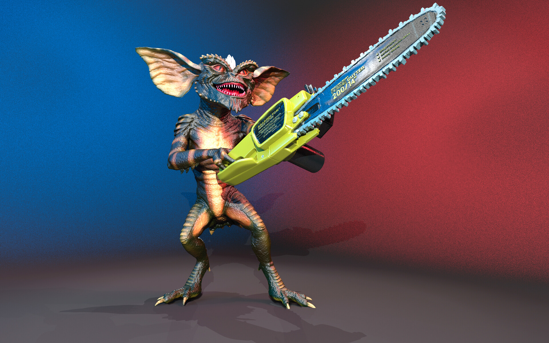 ArtStation - STRIPE GREMLIN WITH CHAINSAW
