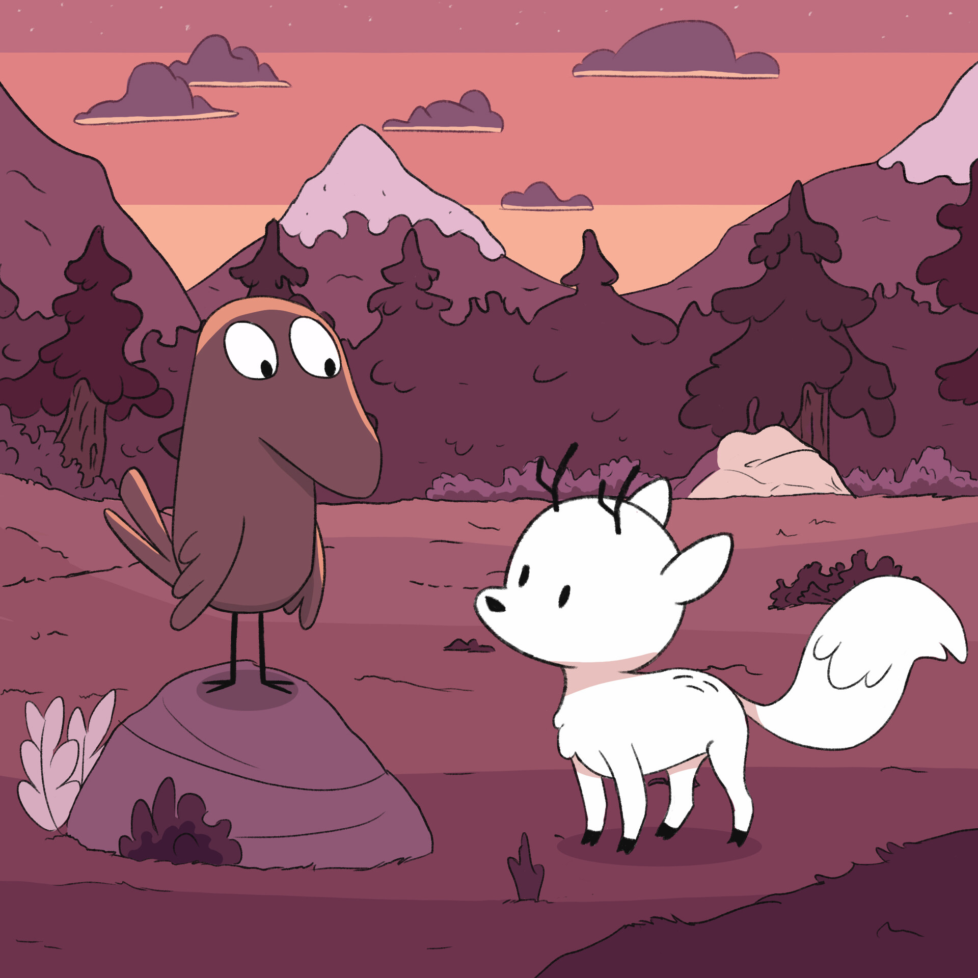 how to draw a deer fox from hilda