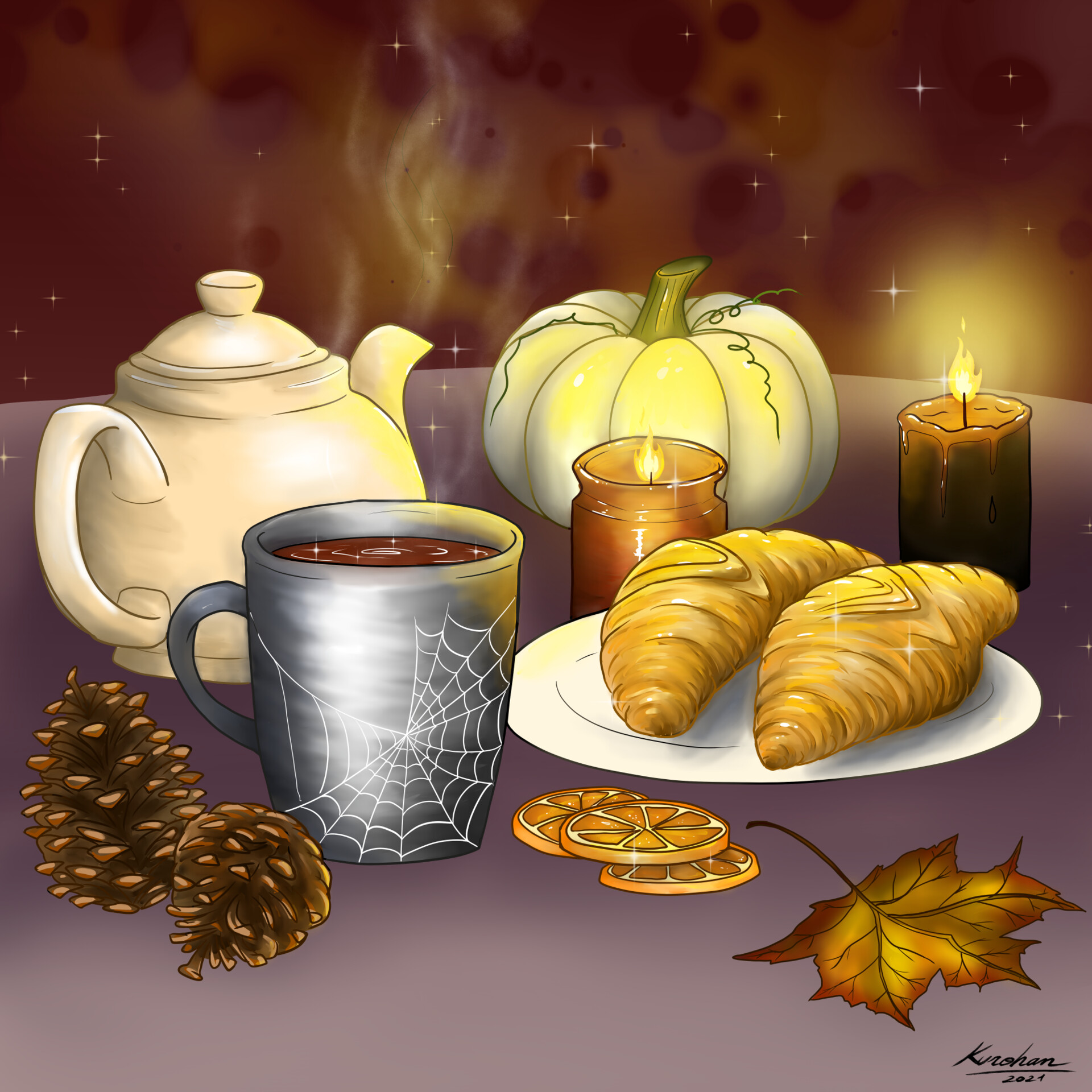 ArtStation - Cosy Autumn breakfast