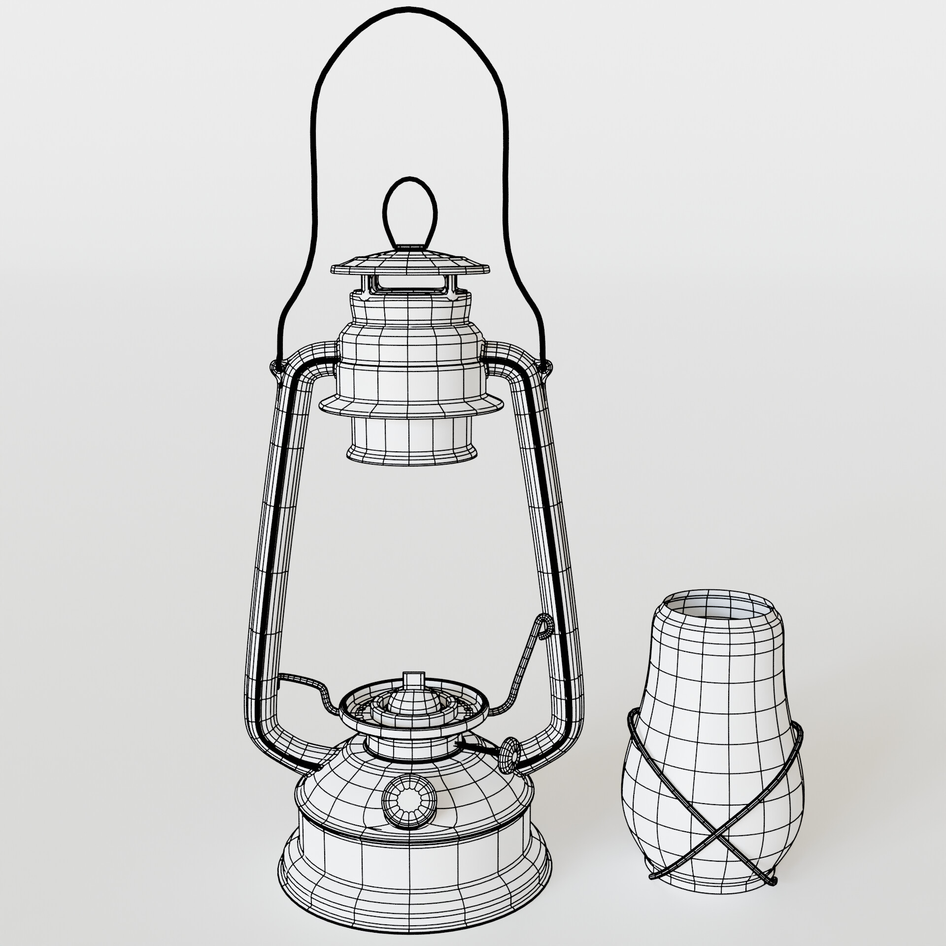 Antique Oil Lantern Drawing