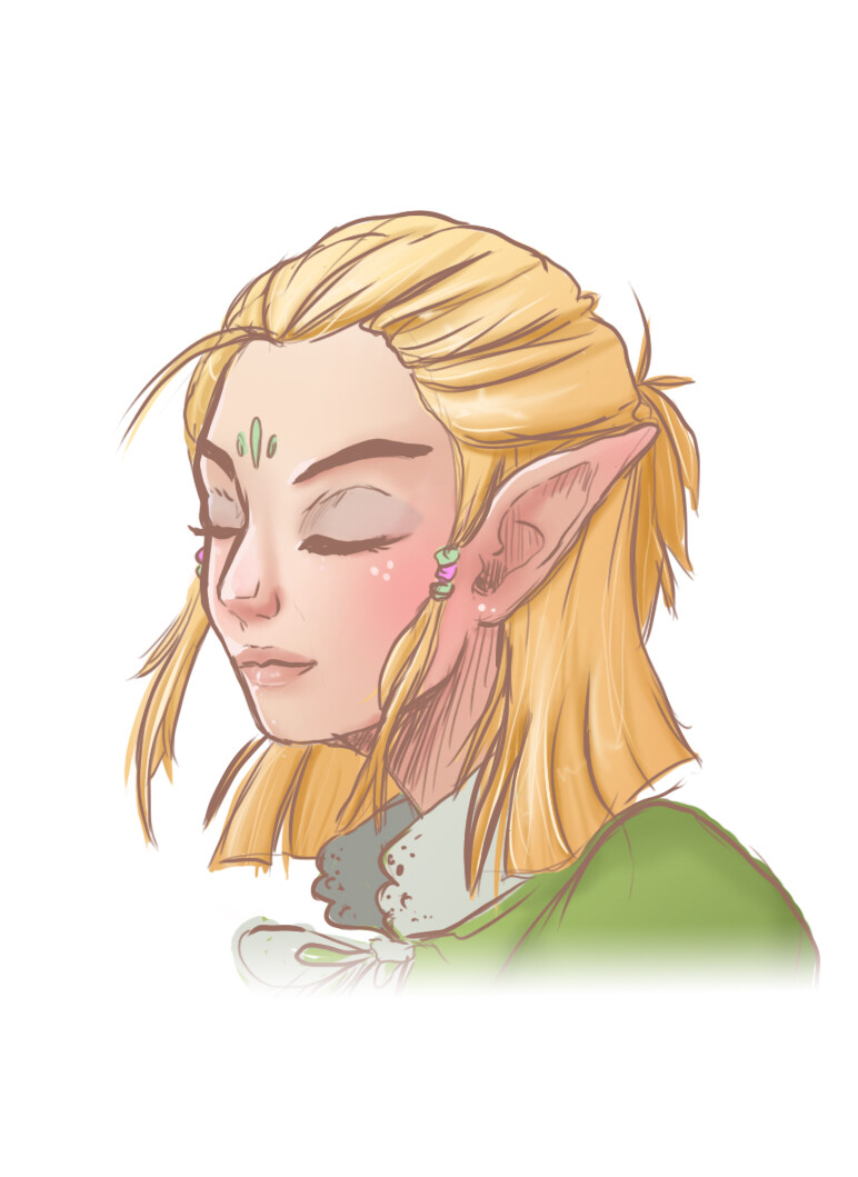 ArtStation - Doodle - Elf Female Portrait