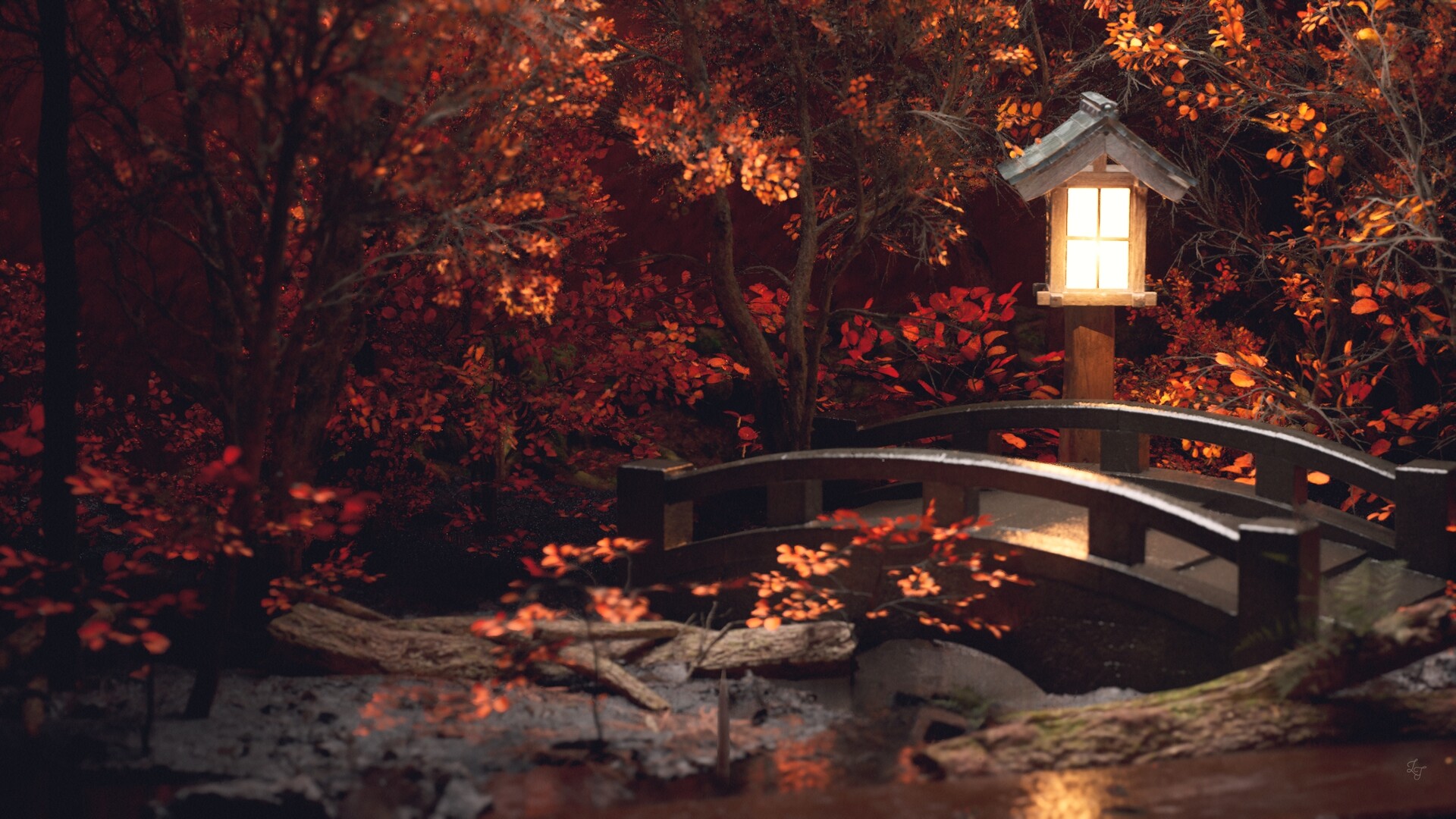 L. Torres - Autumn Rain Garden in Unreal Engine 5: Forest in A Bottle ...