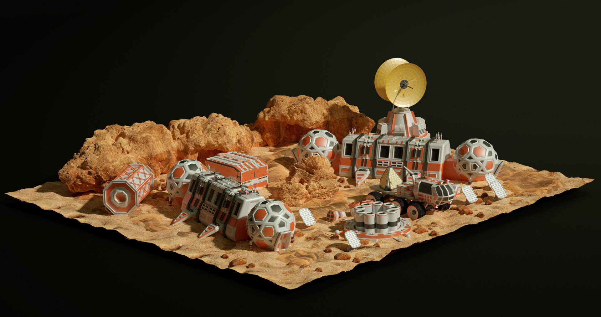 ArtStation - mars station (low poly)