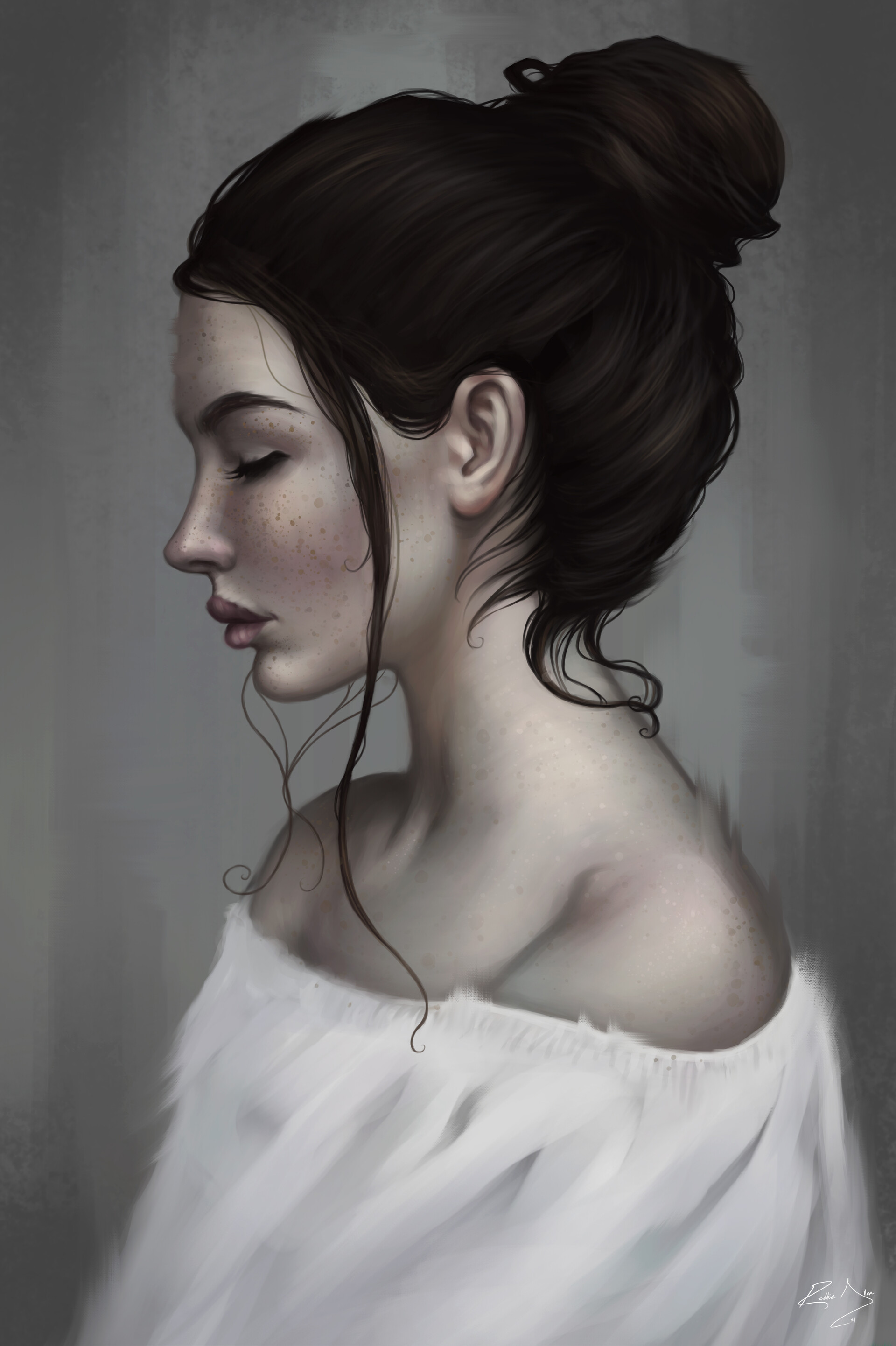 Robbie Allen - Sad Brunette - Digital Portrait