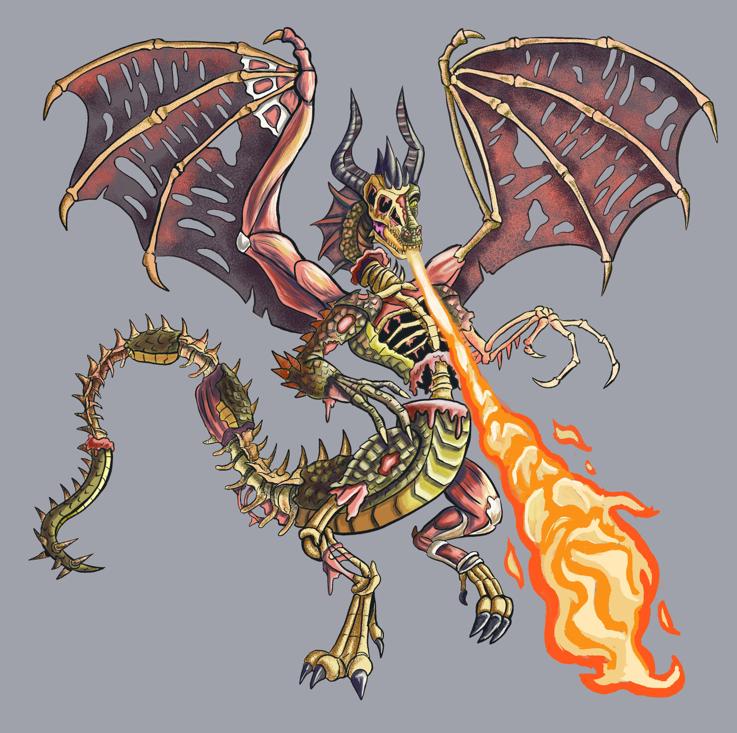 how to draw a zombie dragon