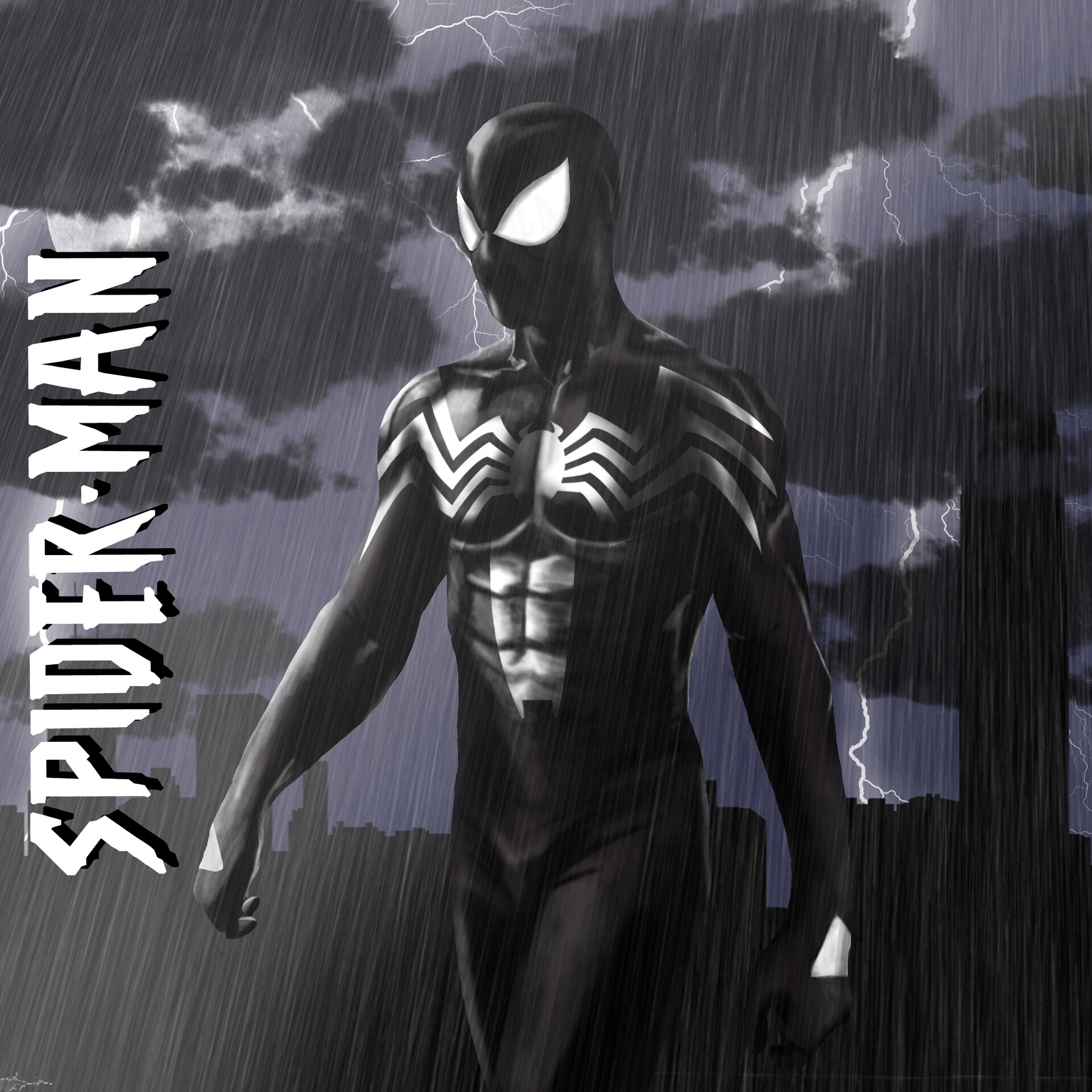 ArtStation - SpiderMan- Venomized Dark Night