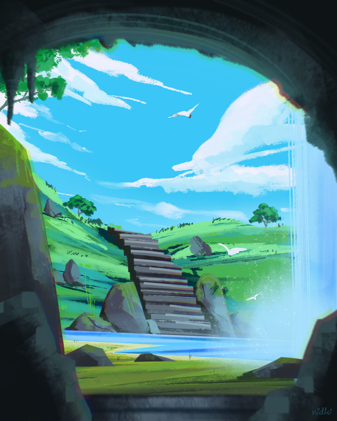 ArtStation - Waterfall - Concept Art