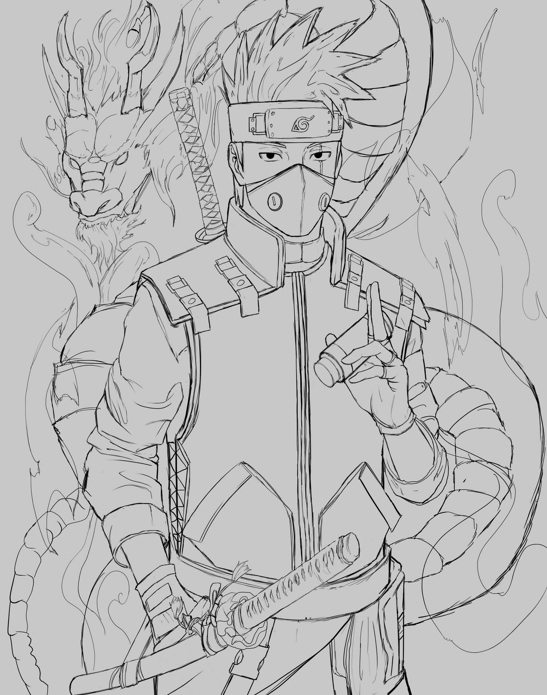 kakashi susanoo coloring pages