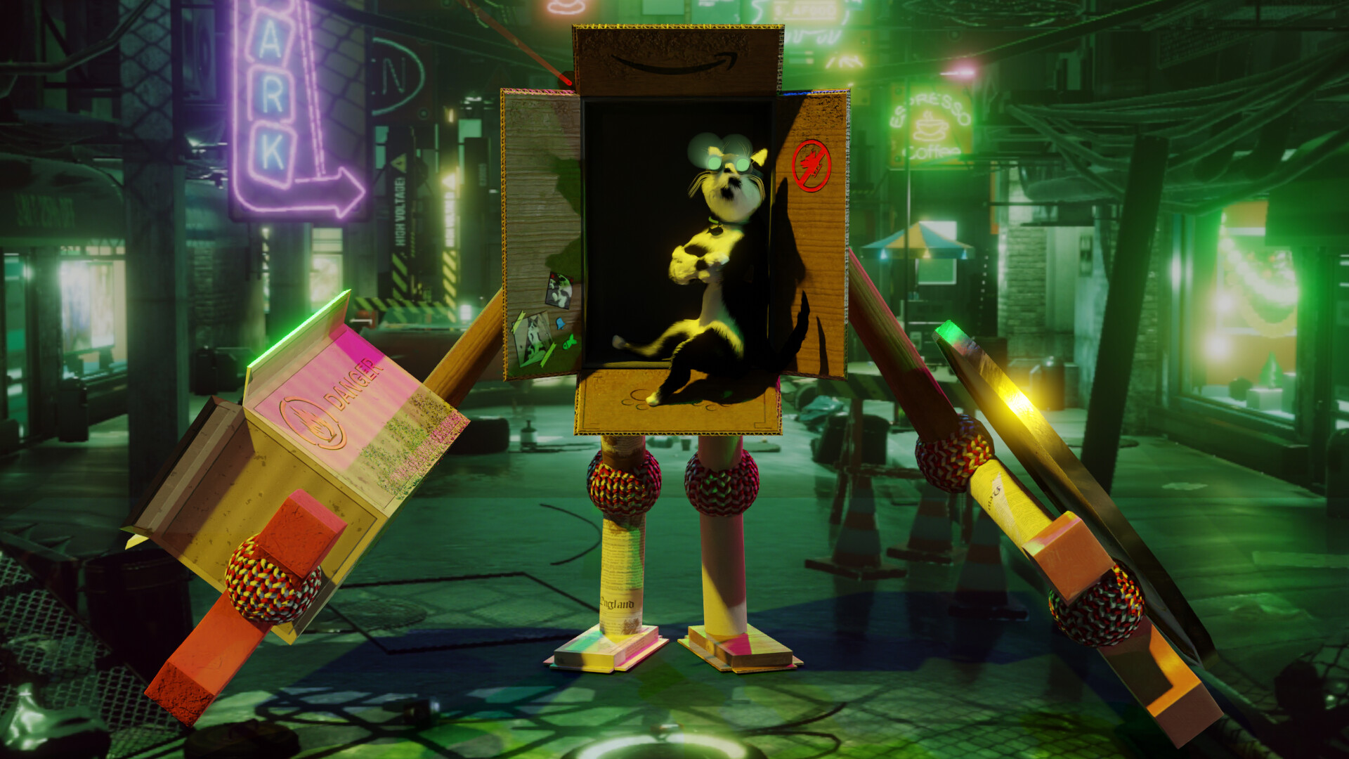 ArtStation - Cardboard Mech With Cat Pilot