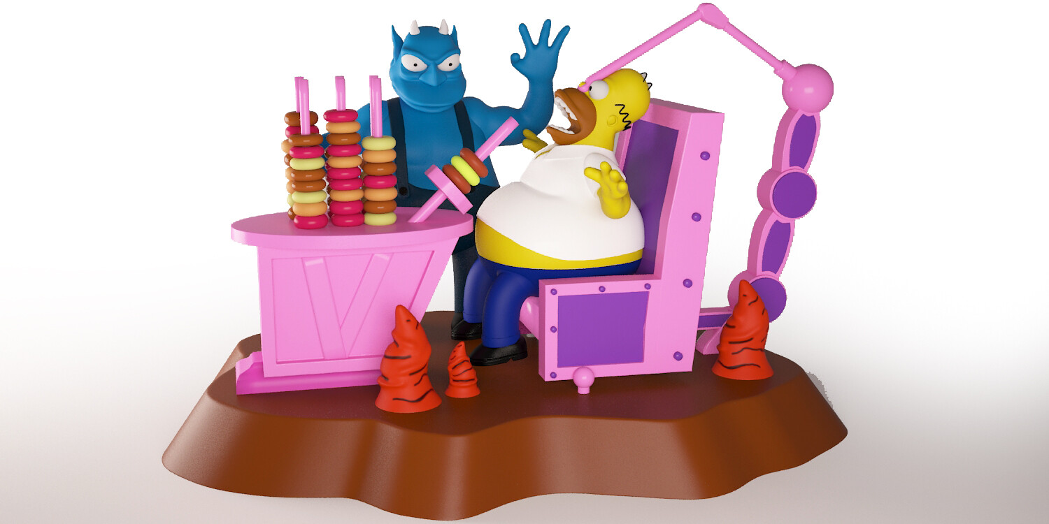 ArtStation - Homer in the hell, fan art