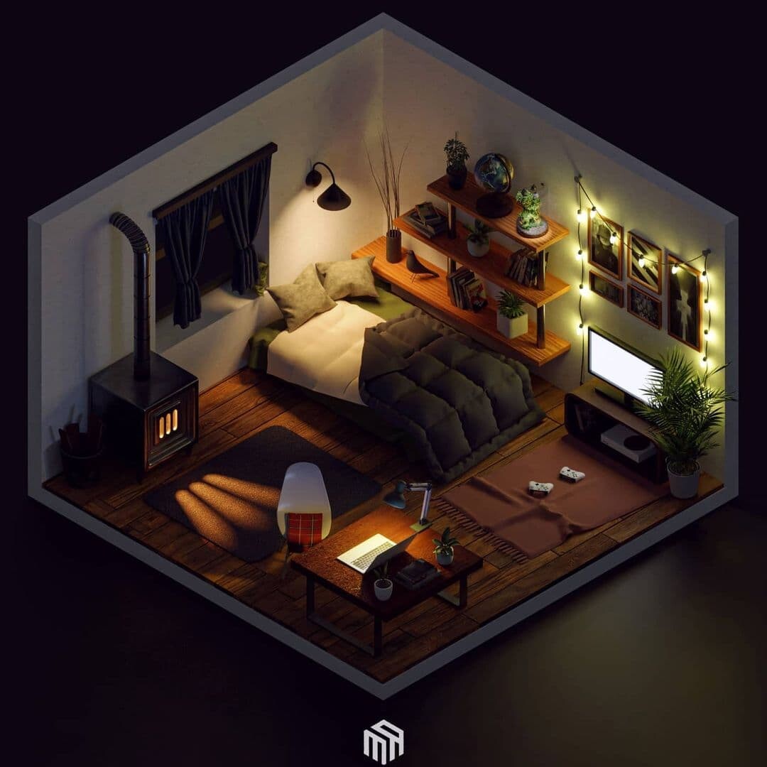 ArtStation - cozy bedroom