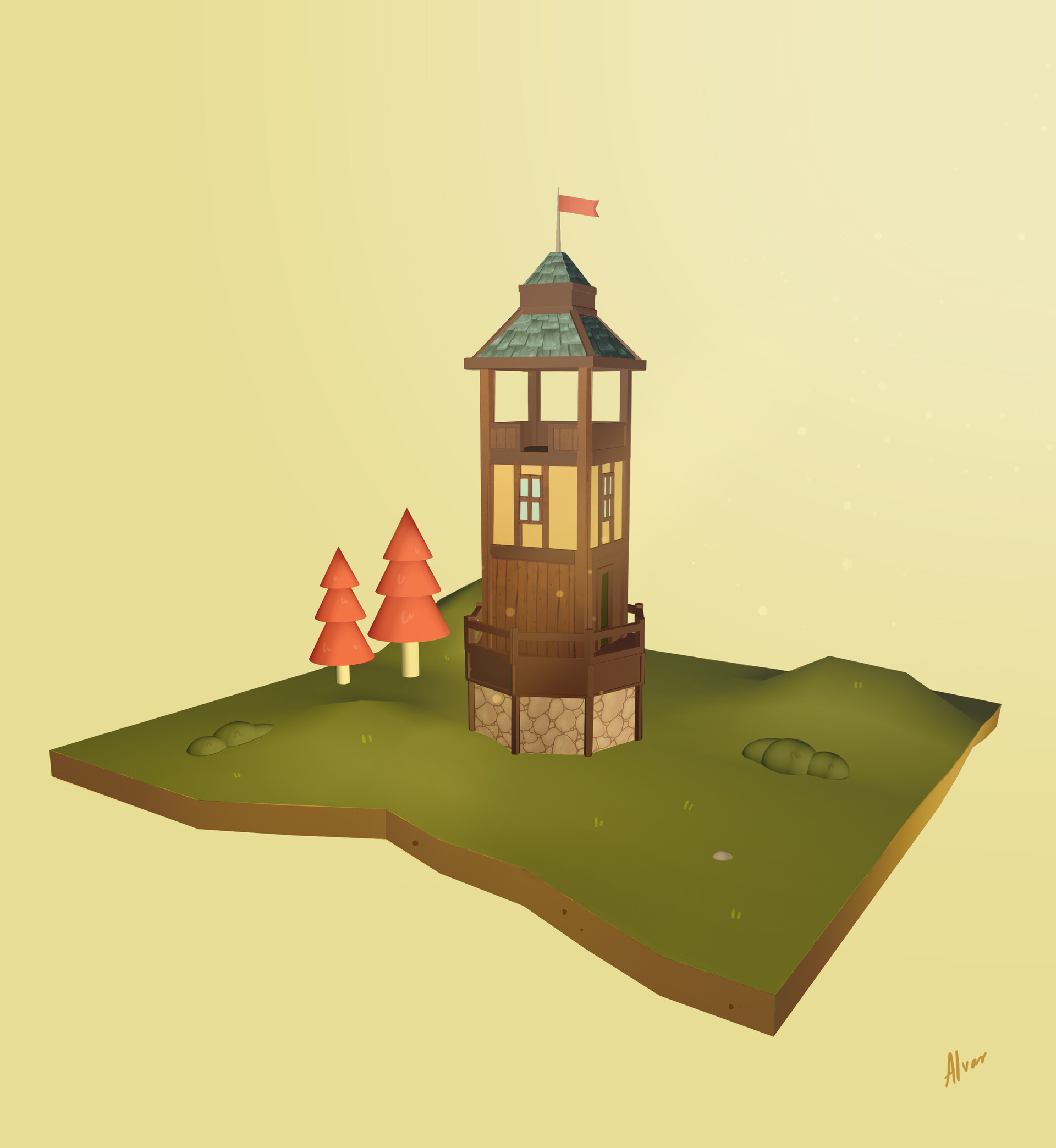 ArtStation - 2D Cartoon tower