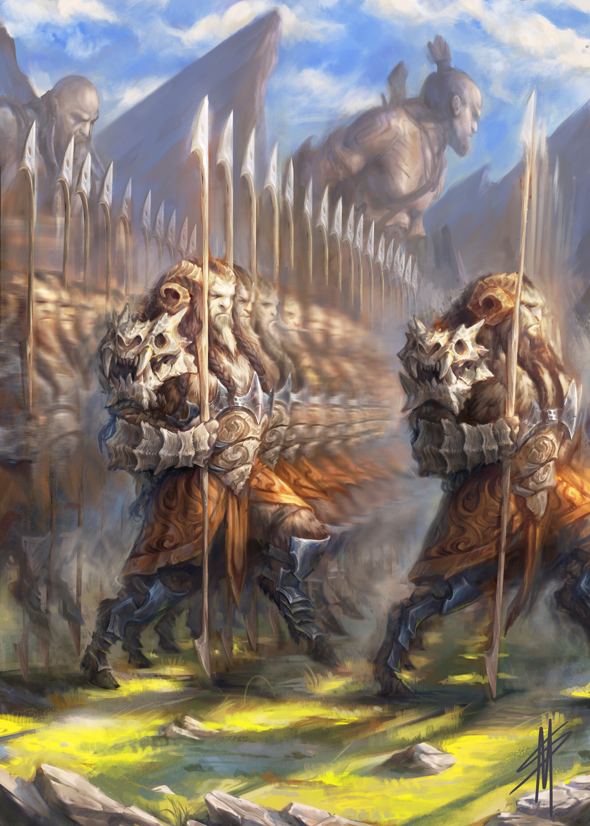 fantasy army marching