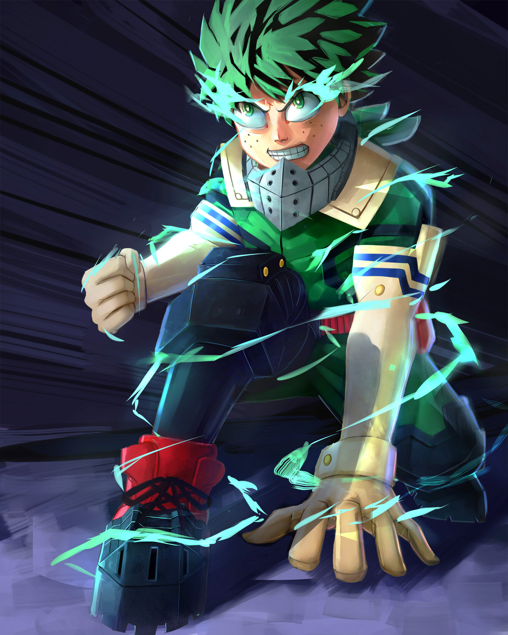 ArtStation - Midoriya Izuku (Deku) Full Cowling Mode (Boku no Hero ...