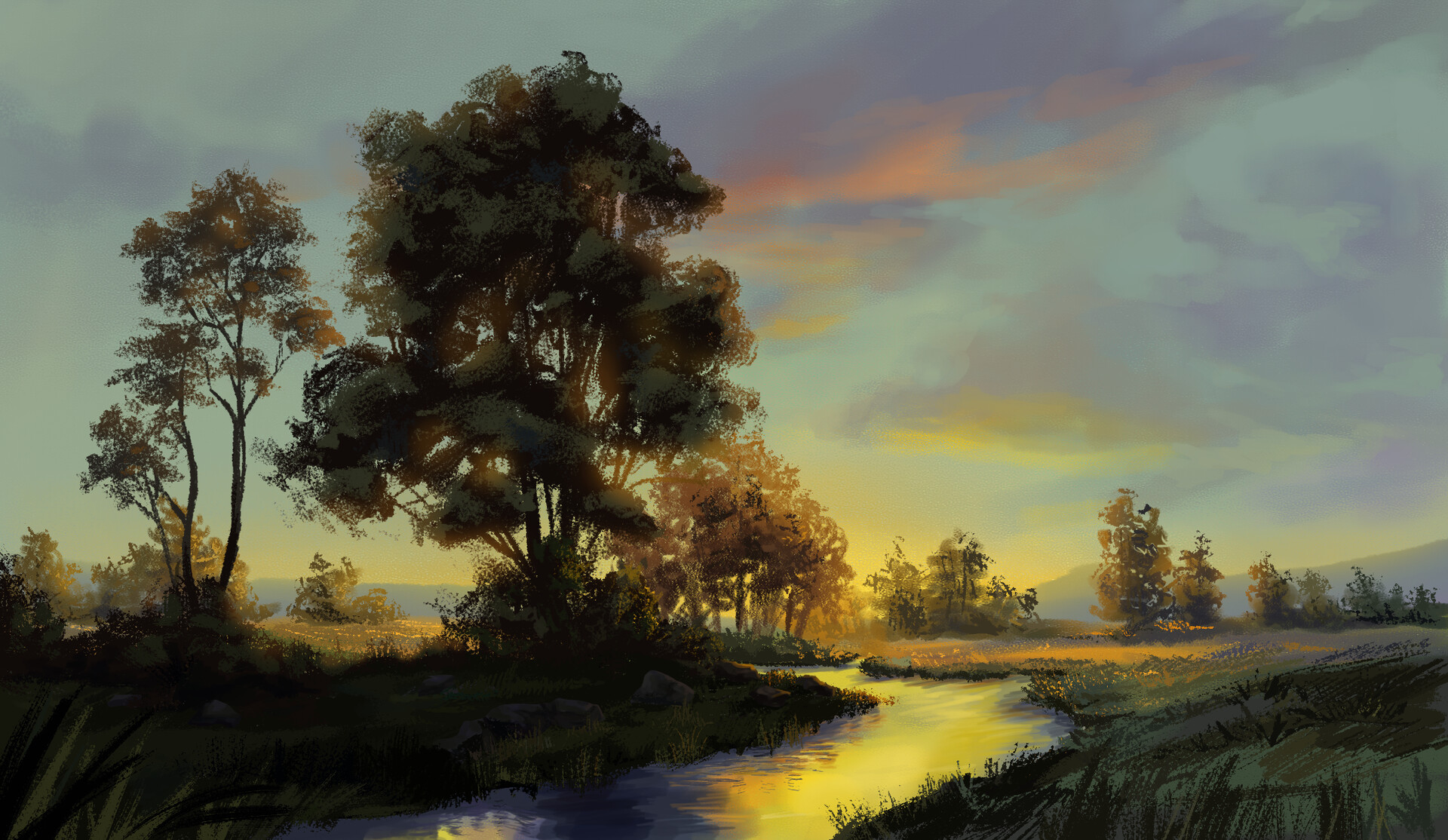 ArtStation - Sunny landscape