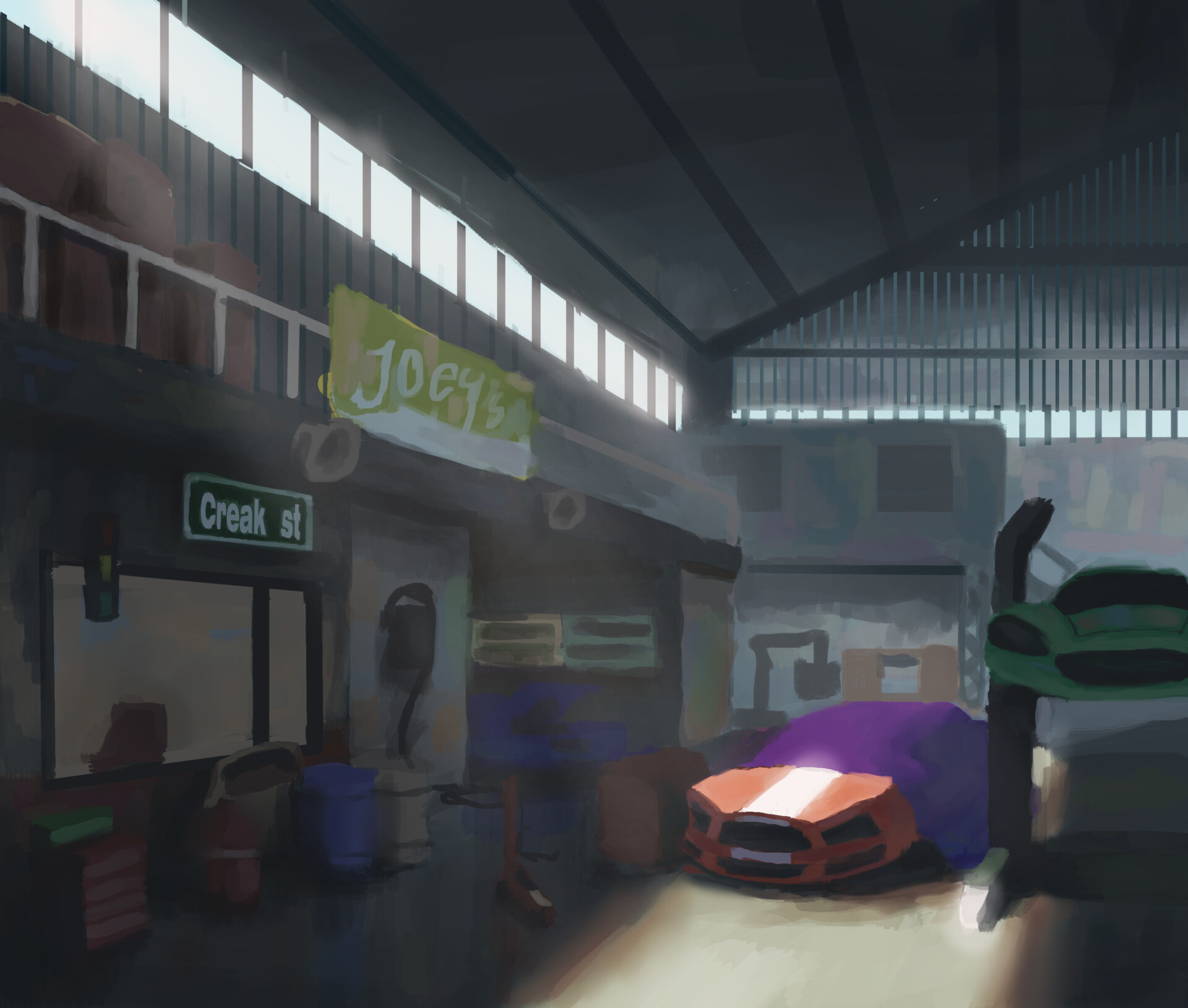 ArtStation - auto repair garage concept art