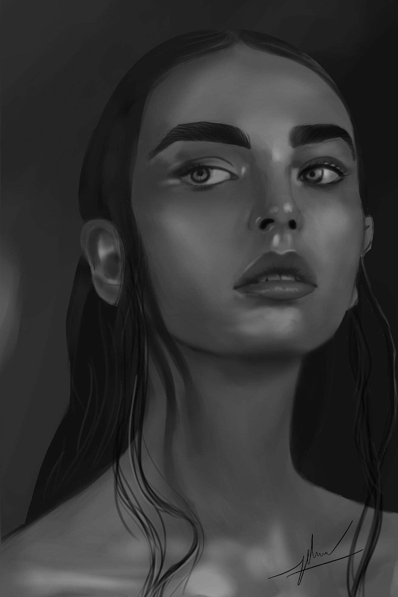 ArtStation - Grayscale Portrait