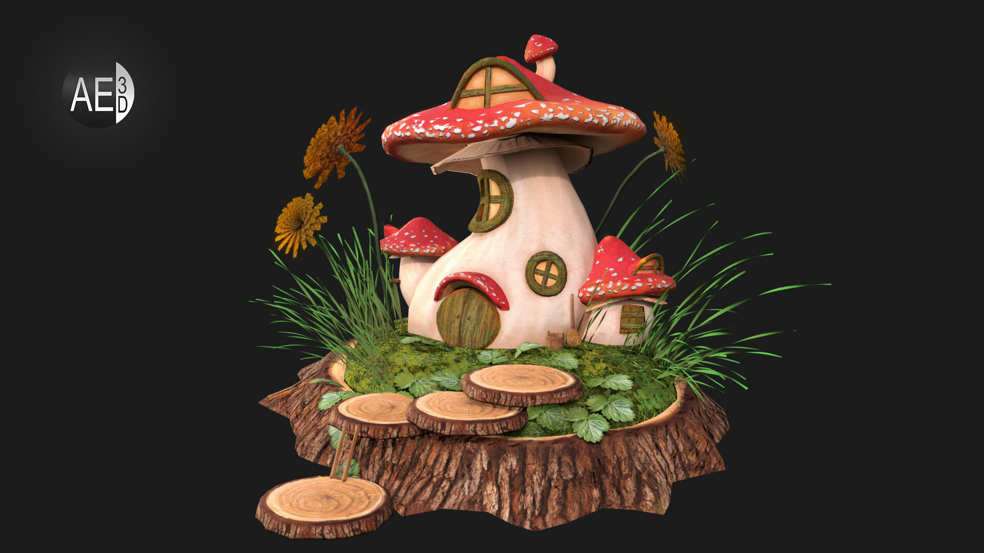 ArtStation - Stylized mushroom House