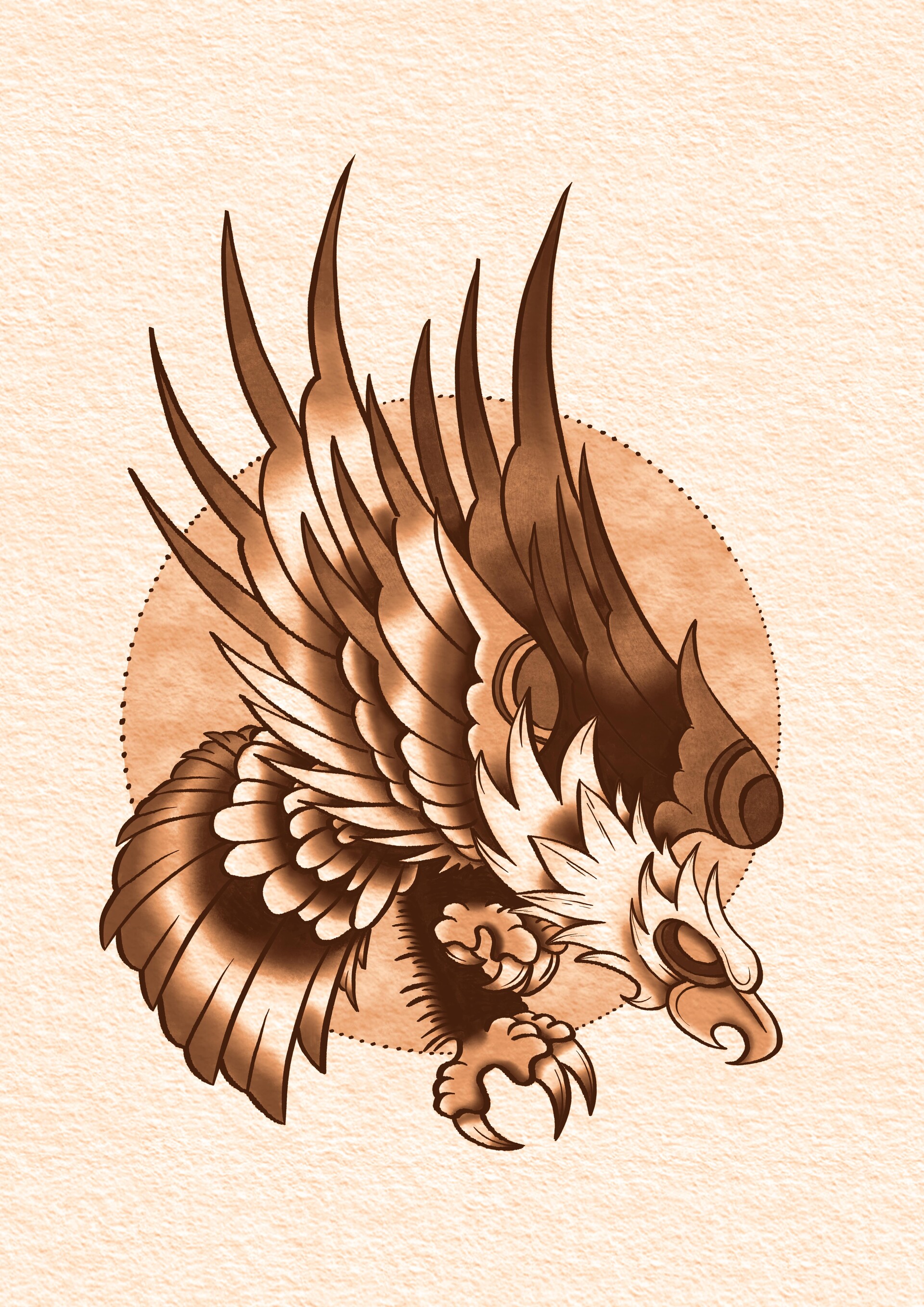 how to draw eagle tattoo