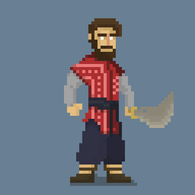 ArtStation - Kaz Uy Ia, Young Blade Master - Pixel Game Art - Character Design