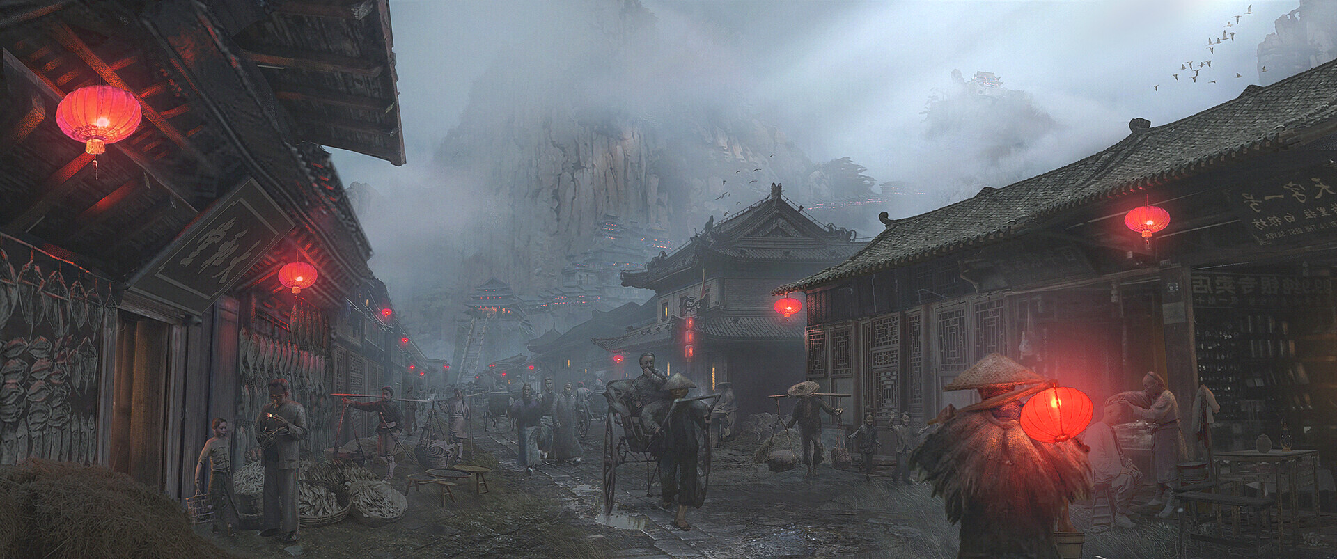 ArtStation - Misty Mountain Town