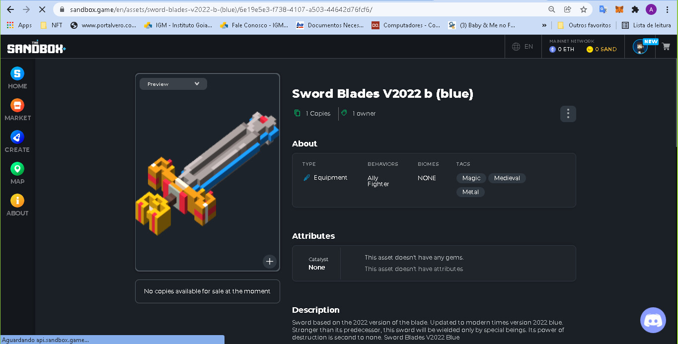 ArtStation - Sword Blades V2022 - Blue. Made in VoxEdit/MagicaVoxel (The Sandbox game)