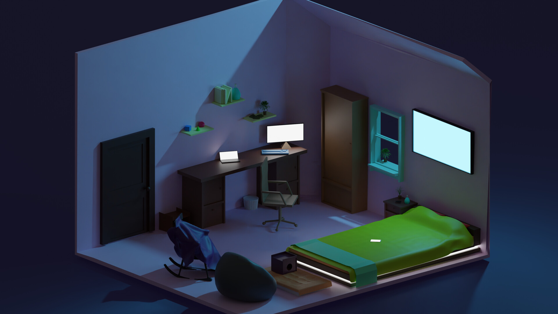 ArtStation - Low Poly Room