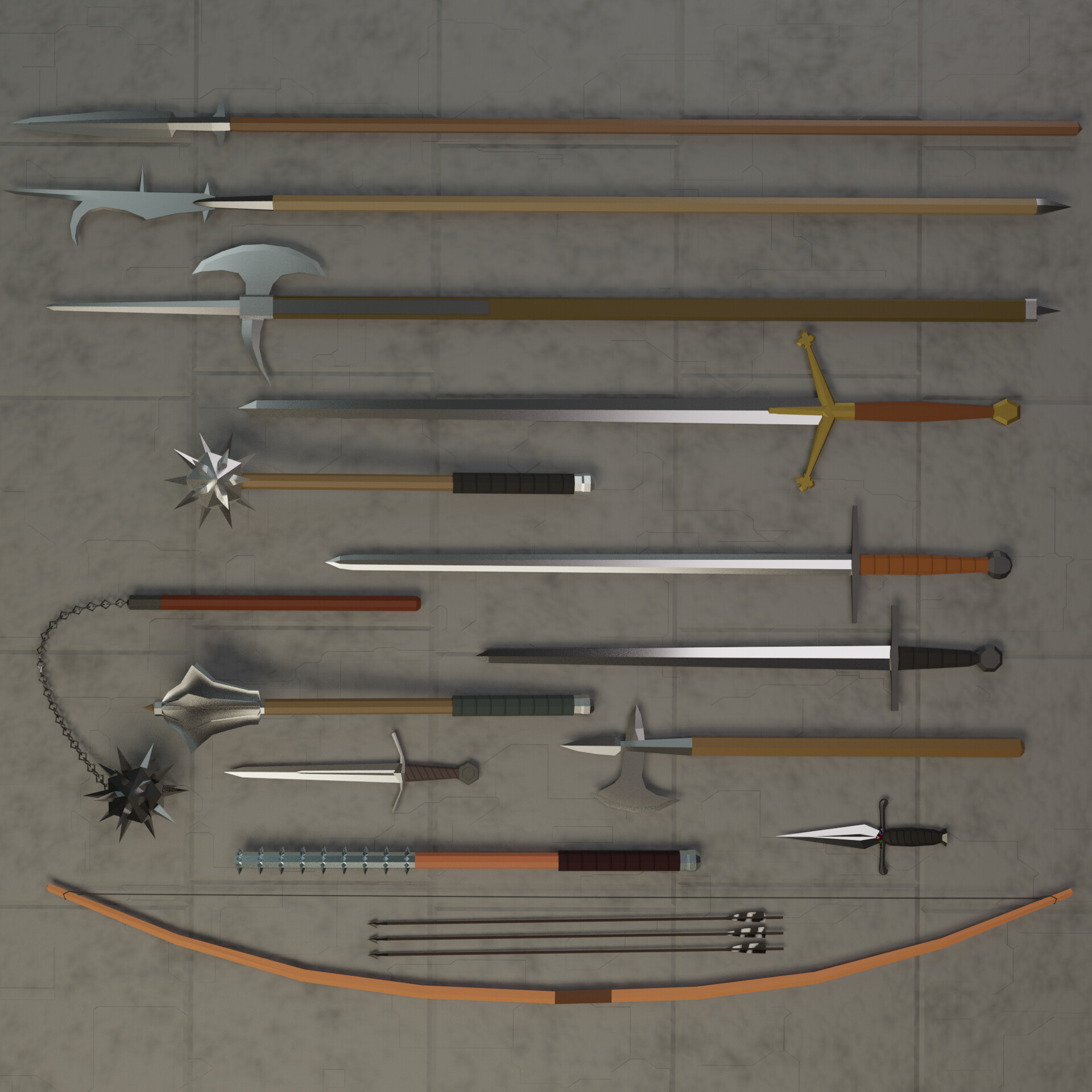 ArtStation - Low Poly Weapons