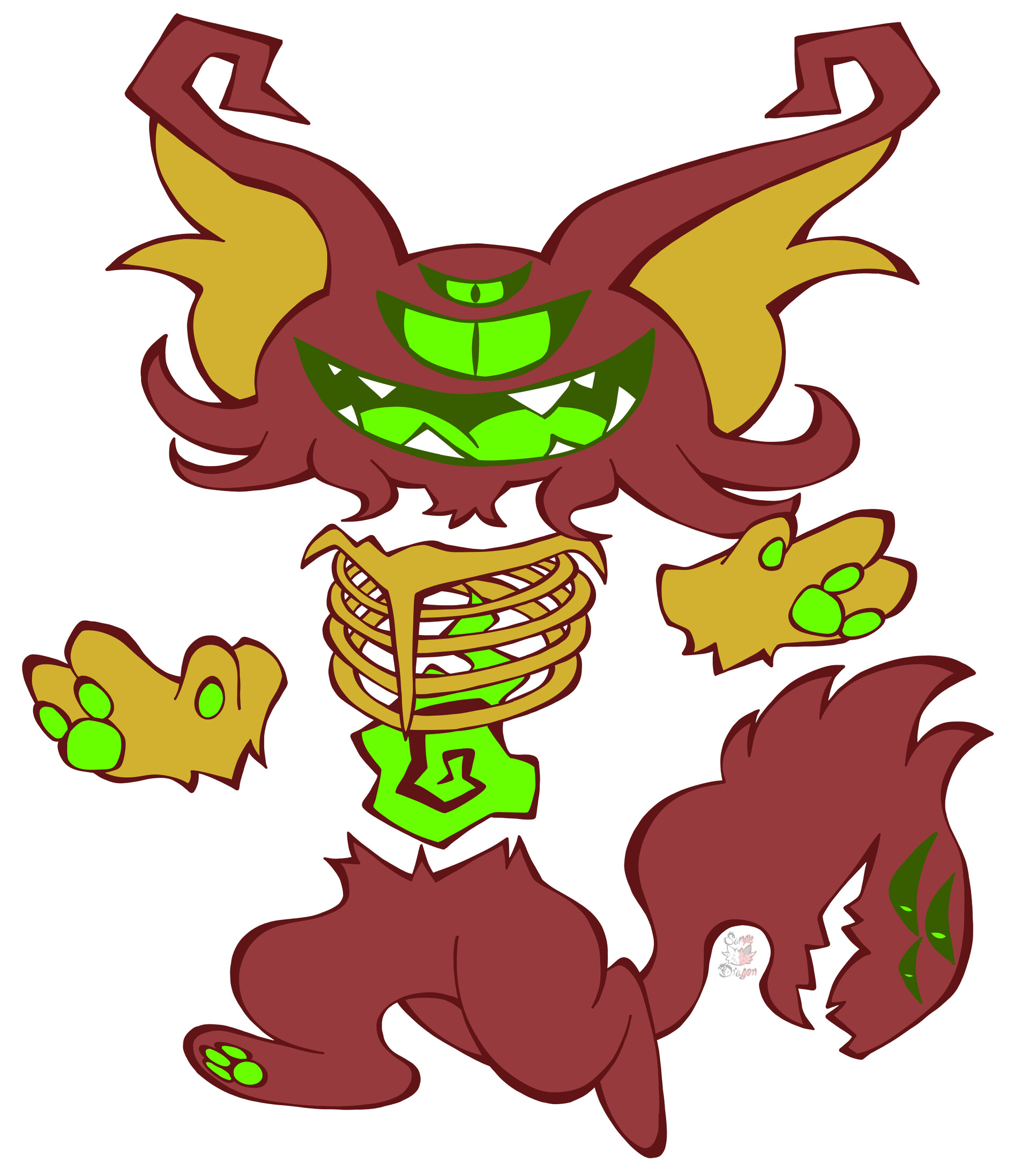 ArtStation - Tailmouth Imp Coloring Page Free2Use