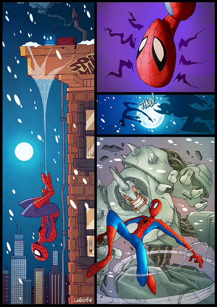 Spider-man vs Rhino by Alexander Landa : r/ImaginaryMarvel