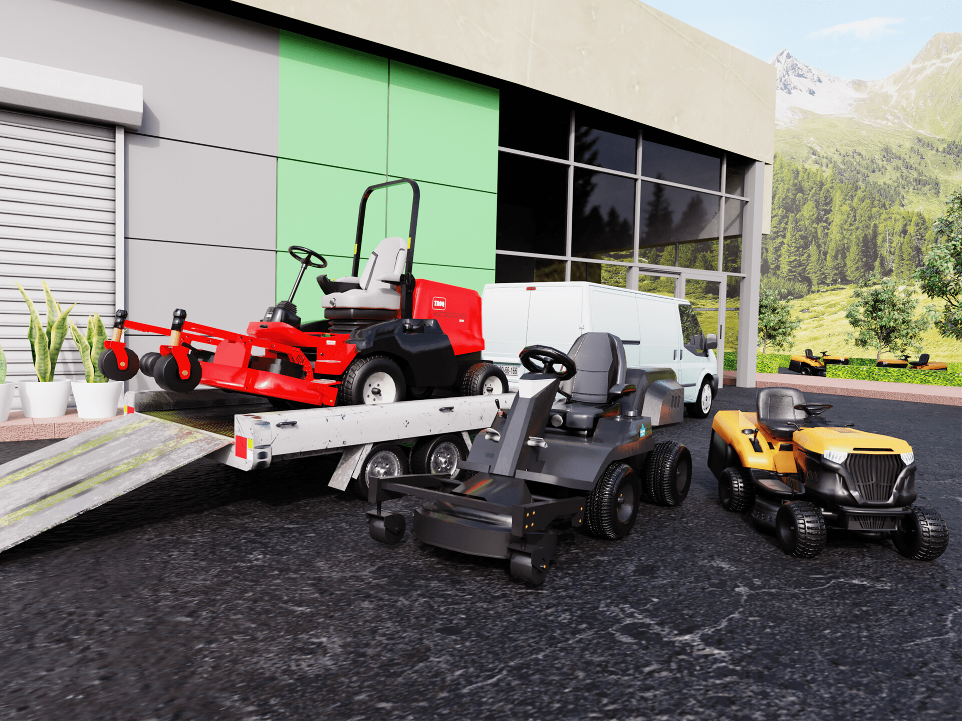 ArtStation - Lawn Mowing Simulator Mobile Game Environment Renders