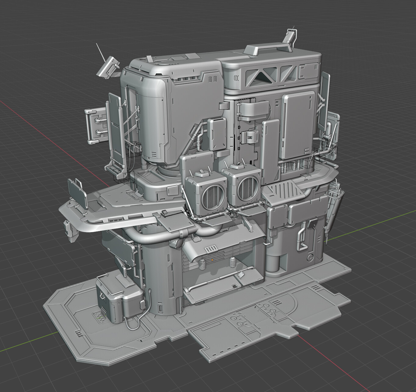 ArtStation - Courtyard Tower modeling_by blender