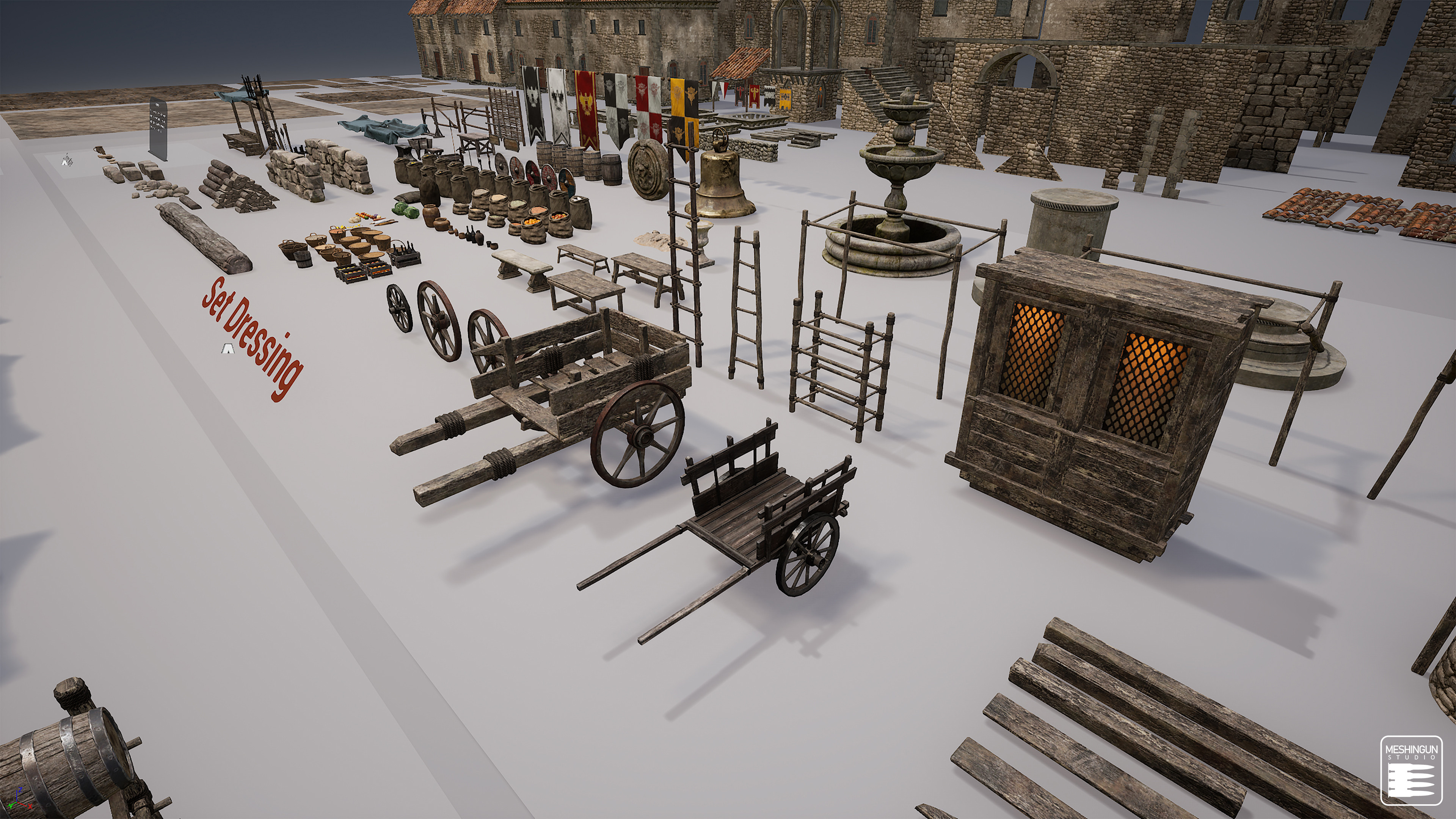 MESHINGUN STUDIO INC. - Medieval Village Megapack - Unreal Engine 5|4 Tools and Features