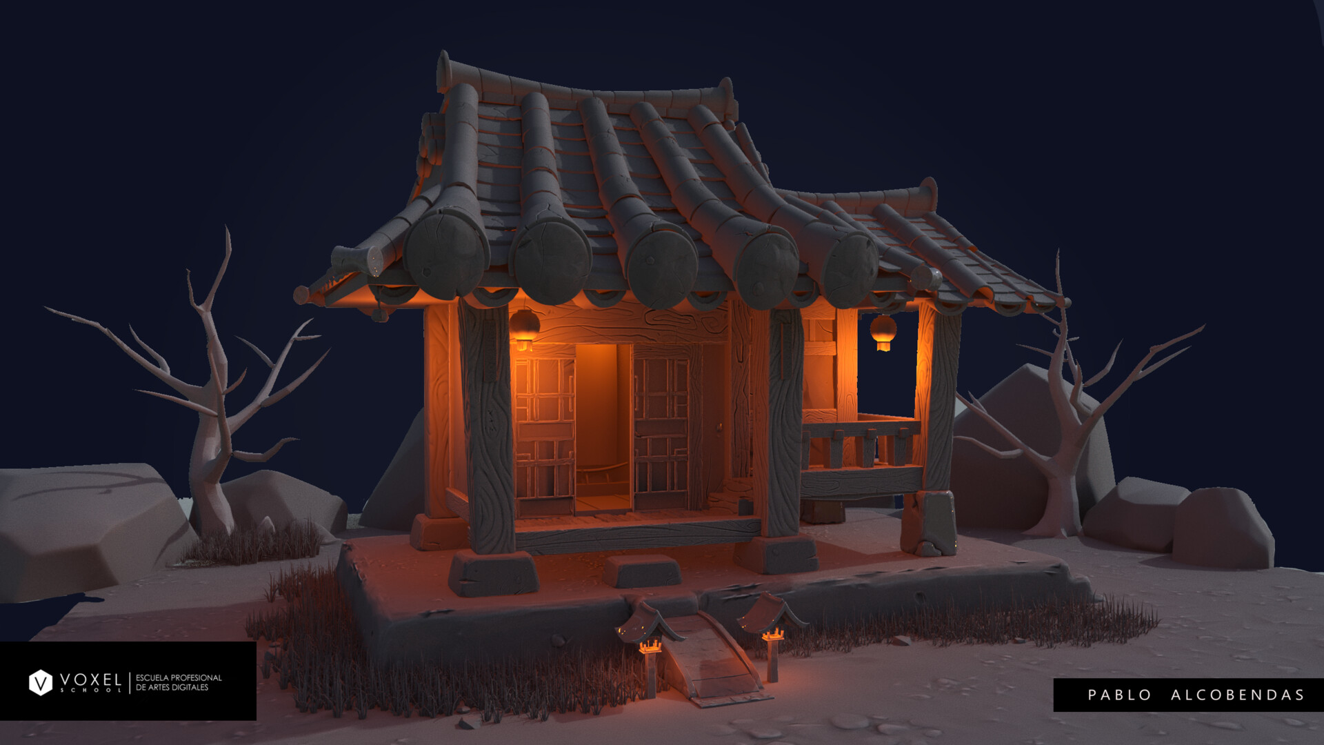 ArtStation - Stylized Japan House