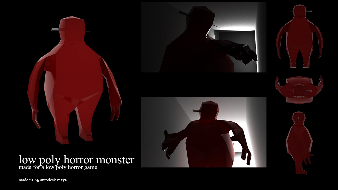 ArtStation - low poly horror monster