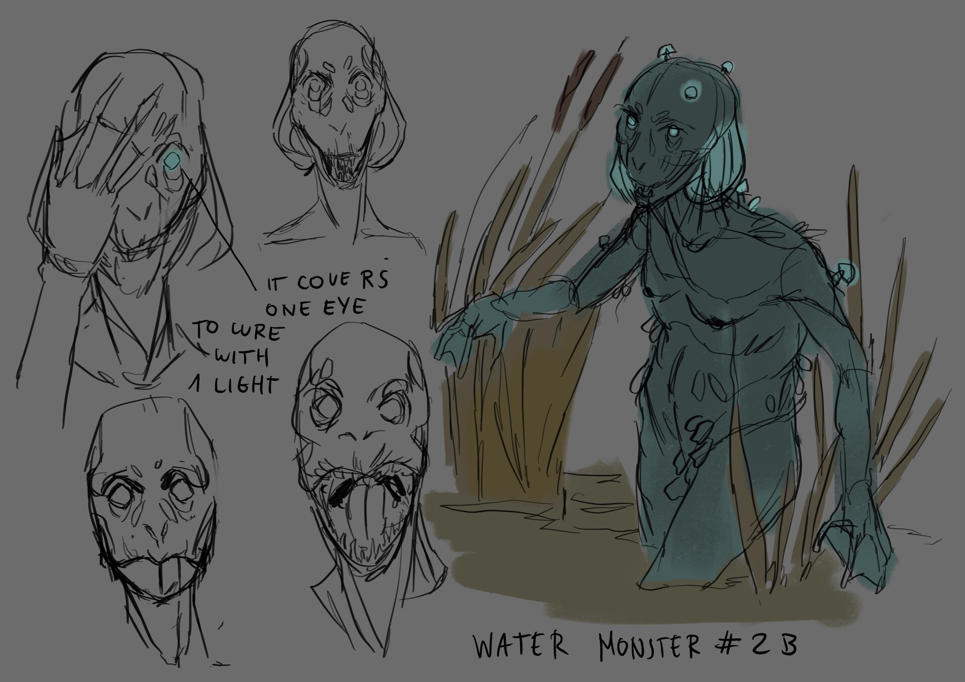 ArtStation - False Gods creature design - water monsters