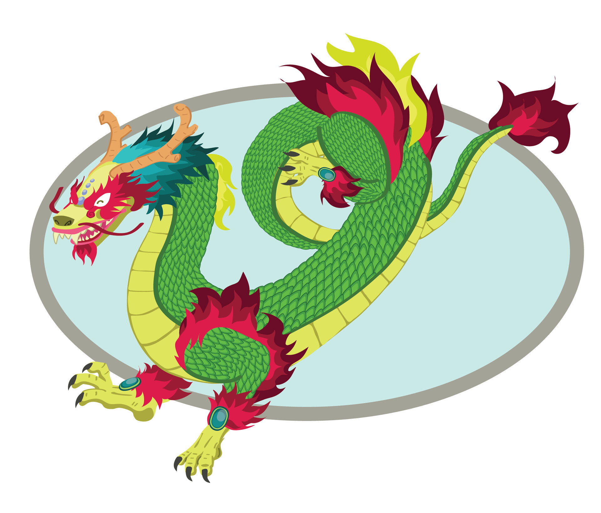 China Dragon Clipart Border