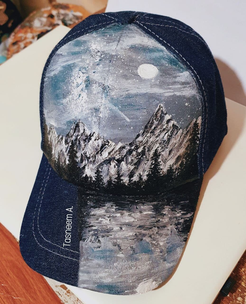 ArtStation - painted my hat with acrylic