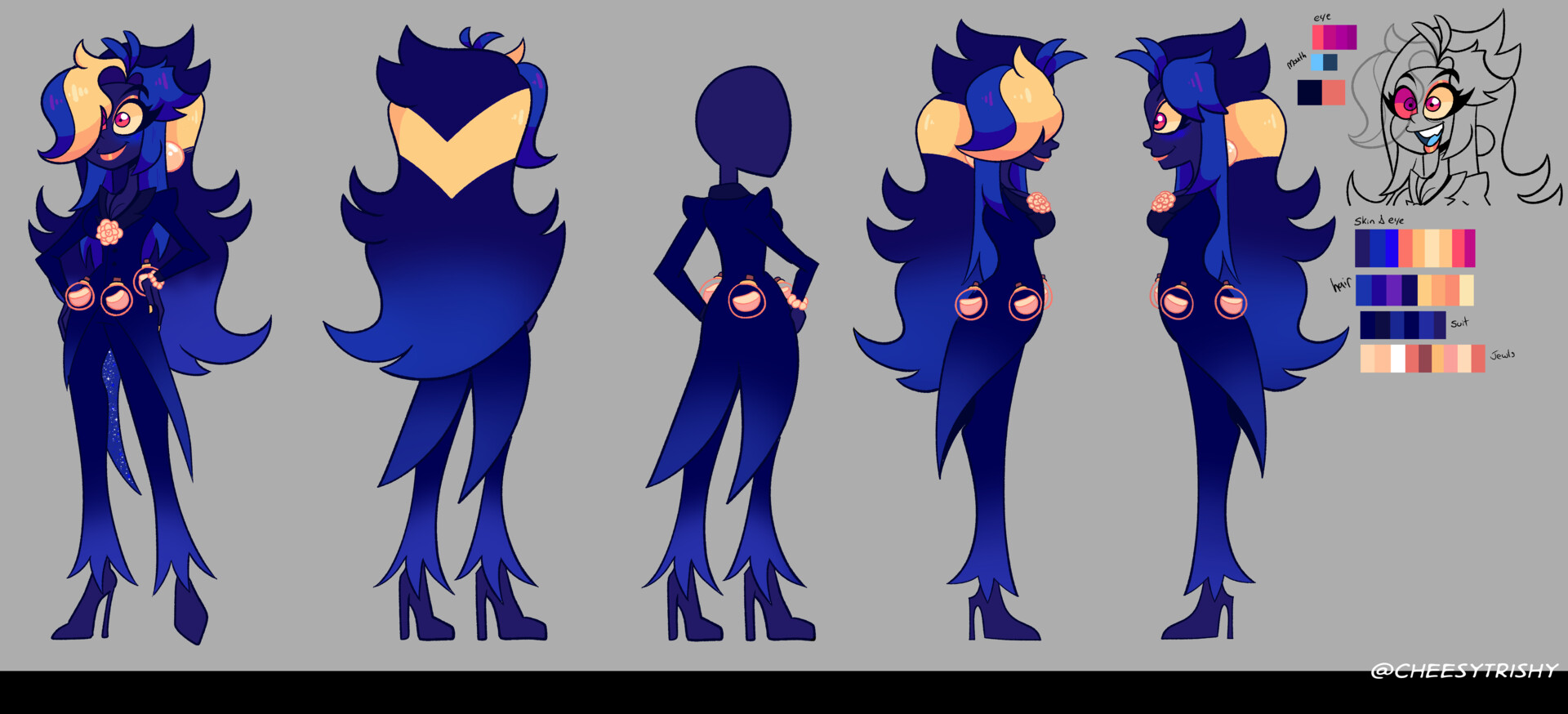 ArtStation - Blue- Character turn around sheet