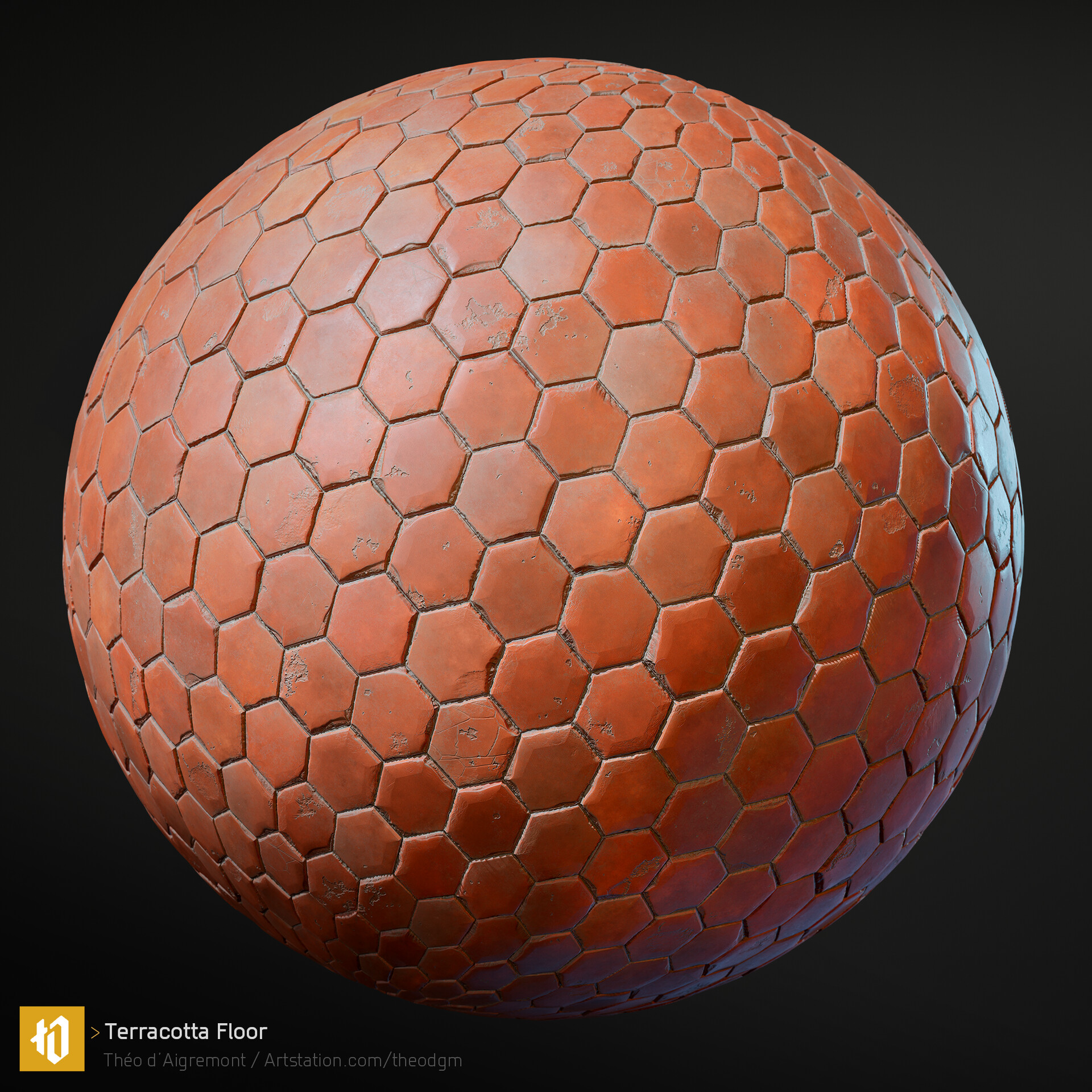 ArtStation - Terracotta Floor Hexagon Tiles | Substance designer