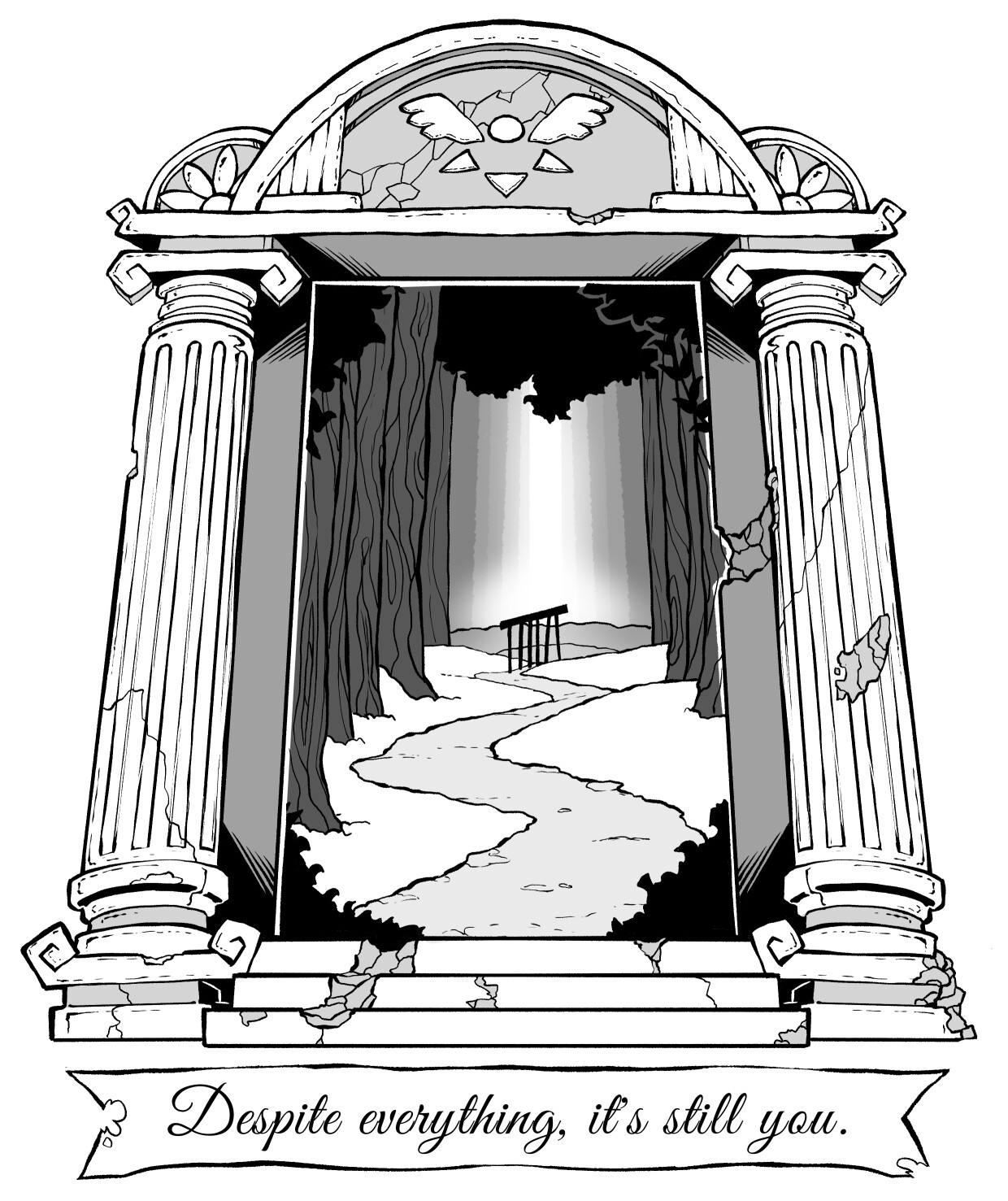 ArtStation - Tattoo Design - Ruins