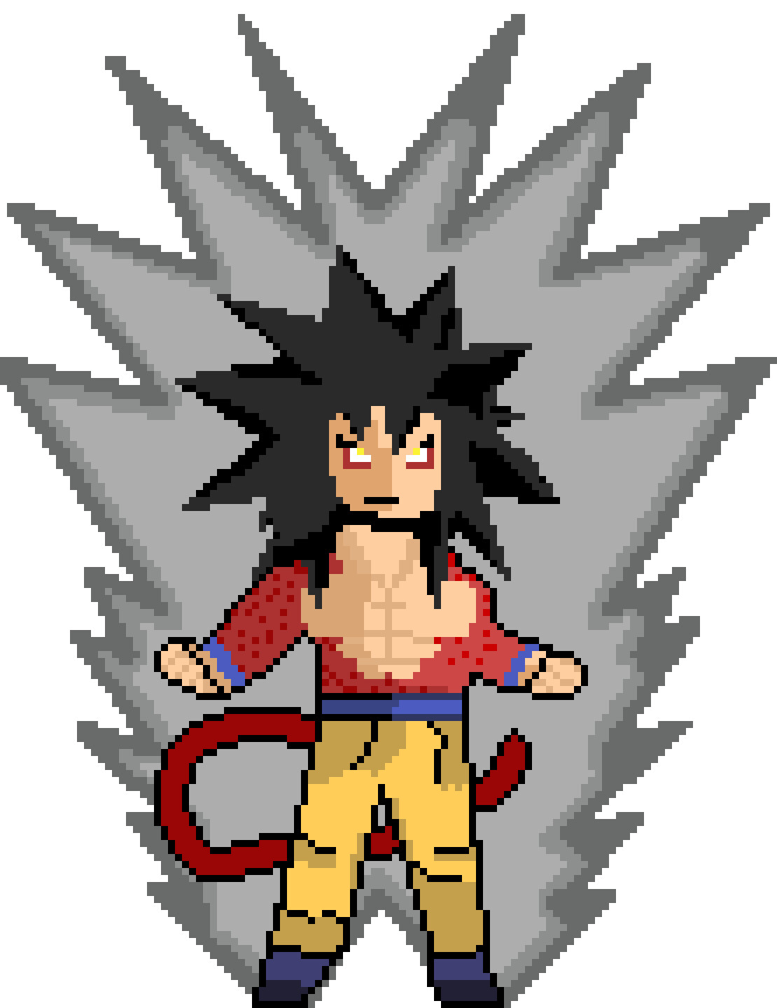 Artstation Super Sayian 4 Goku Pixel Art